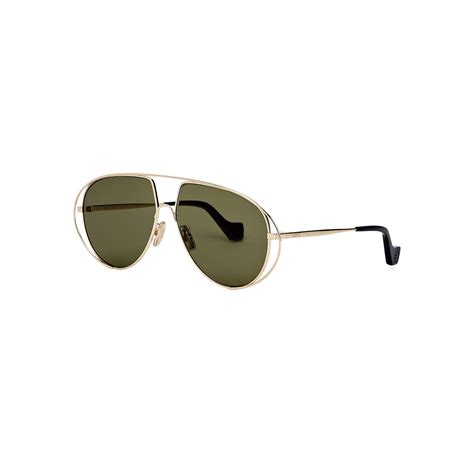 Loewe Gold Tone Aviator Style Sunglasses Editorialist