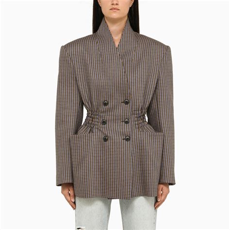 THE MANNEI Check Pattern Double Breasted Blazer TheDoubleF