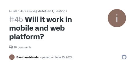 Will It Work In Mobile And Web Platform · Issue 45 · Ruslan Bffmpeg