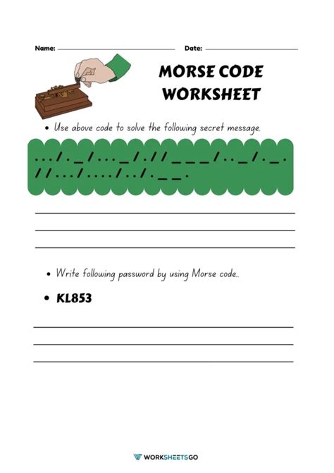 Morse Code Worksheets WorksheetsGO