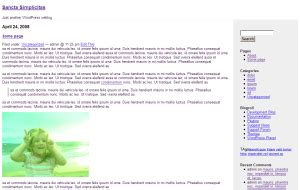 Sancta Simplicitas Minimalistic WordPress Theme Using YUI CSS Stoyan