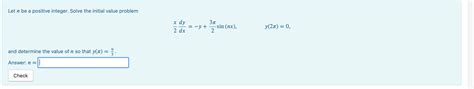 Solved Let 𝑛n Be A Positive Integer Solve The Initial