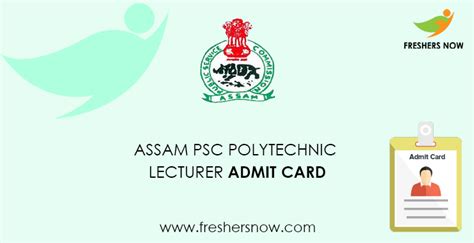 Assam PSC Polytechnic Lecturer Admit Card Apsc Nic In Exam
