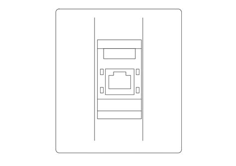 Free Single Data Socket Elevation Cad Block Dwg Dxf Pdf Format