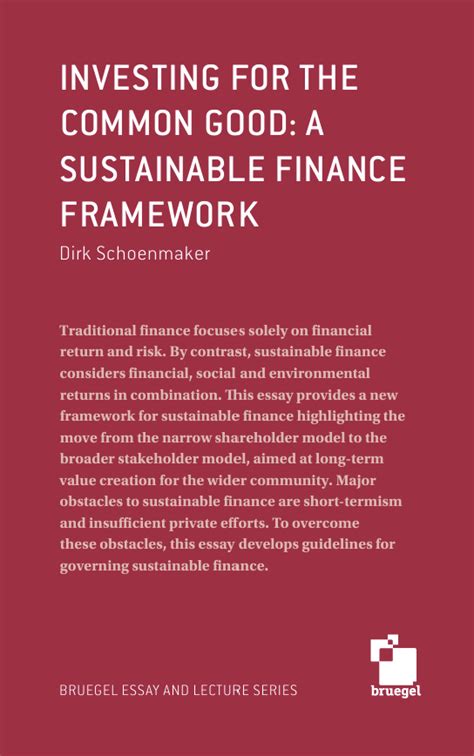 Investing For The Common Good A Sustainable Finance Framework Altiorem