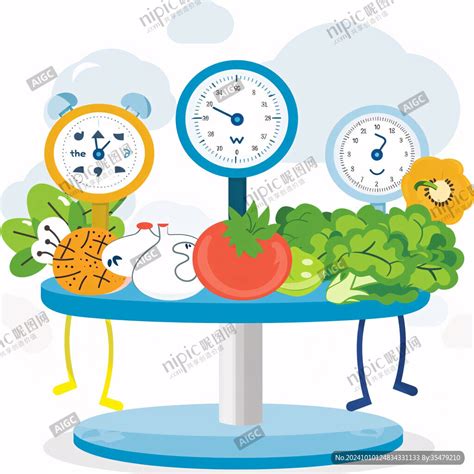 Ai创作图营养与体重管 健康饮食科学饮食 膳食平衡塔 健康生活插画 科学膳食健康食品 人体生物钟与健康 合理膳食科学作息 健康饮食图片 食物