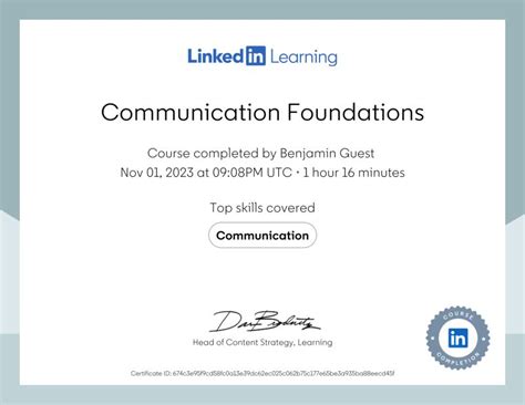 Benjamin Guest On Linkedin Certificate Of Completion