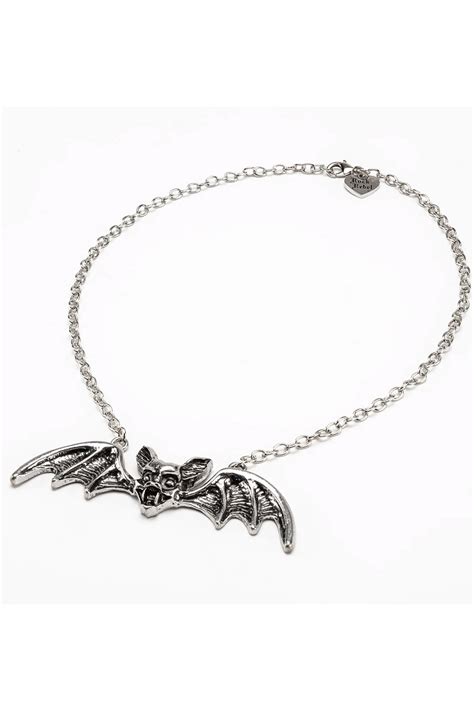 Lily Munster Bat Pendant Necklace Chrome Vampirefreaks