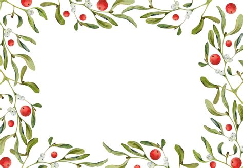 Premium Vector Mistletoe Branches With Green Leaves And White Berries