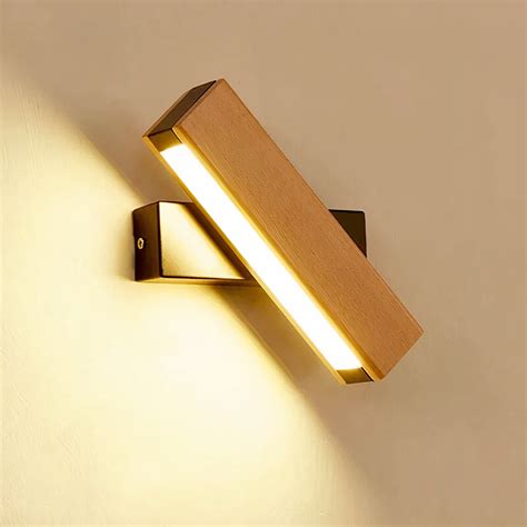 Aplique Led Rectangular 360 En Madera Y Metal • Tendencia Luminarias