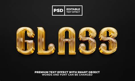 Premium PSD Gold Glass Elegant Luxury 3d Editable Text Effect