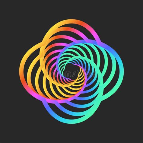 Vibrant Abstract Geometric Spiral Design With Rainbow Gradient Colors Hypnotic And Futuristic