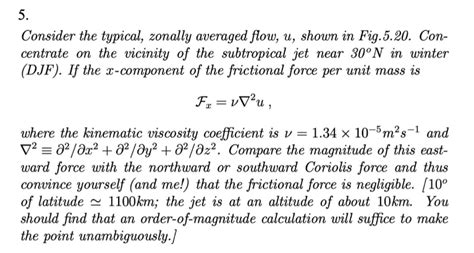 Solved Consider The Typical Zonally Averaged Flow U