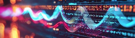 abstract digital waveforms with vibrant colors illustrating technology