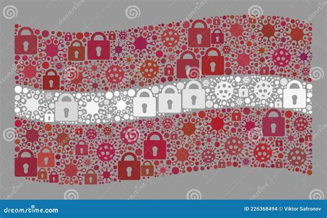 用锁和病毒细胞挥舞拉脱维亚国旗马赛克 向量例证 插画 包括有 流感 格里普 抽象 要素 构成 226368494