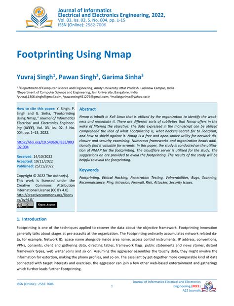 pdf footprinting using nmap authors yuvraj singh