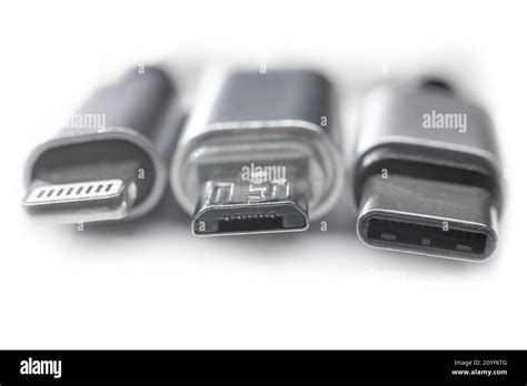 three types of peripheral cables connectors for charging or data