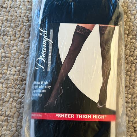 Black Sheer Thigh High Lace Tights Stockings Never Depop