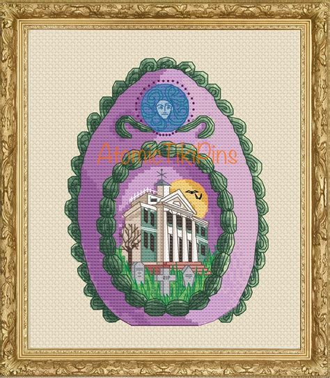Sugar Easter Egg Haunted Mansion Attraction Cross Stitch Chart Pdf