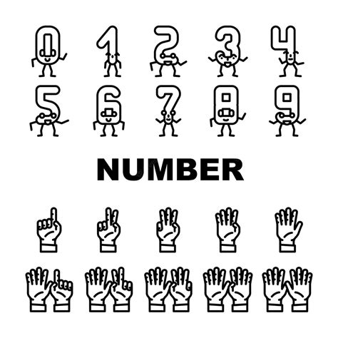Premium Vector Number Character Cute Icons Set Vector Font Funny