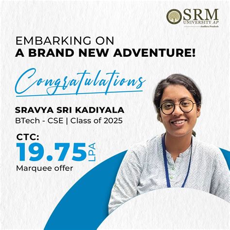 Srm University Ap On Linkedin Srm University Ap Is Delighted To Congratulate Sravya Sri