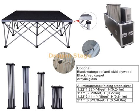 1x1m Aluminum Foldable Party Event Spider Stage Deck Portable Drum Stage Riser From China