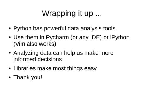Data Analysis In Python ODP