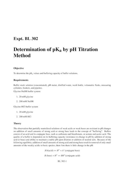 PDF Determination Of PKa By PH Titration Method DOKUMEN TIPS