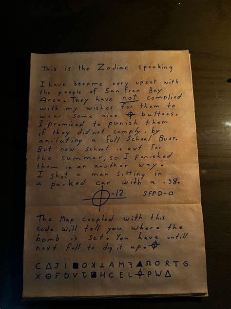 The Zodiac Killer Letter Replica Etsy Uk