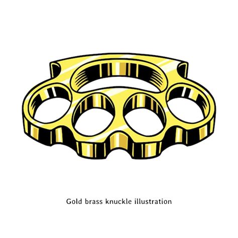 Gold Brass Knuckle Illustration Premium Ai Generated Vector