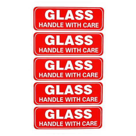 Buy 100 1x3 Glass Handle With Care Sticker Fragile Glass Labels Printable Fragile Packing Sign