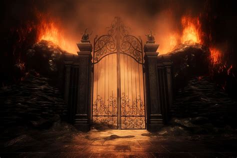 Premium Ai Image Illustration Of Sinful Curse Hell Gate With Smoke