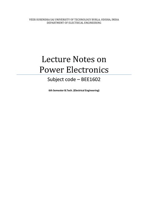 Lecture 1424354515 Basic Ideas About Power Electronics VEER