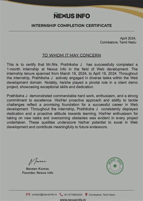 Webdevelopment Nexus Prathiksha Jayaraman