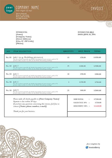 Free Pest Control Invoice Templates Customize And Download Invoiceberry