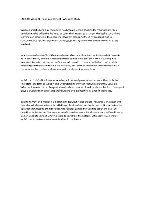 AC S04 Week 04 Task Assignment Work And Study This Decision May Be Driven By The Need To