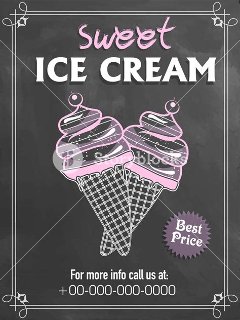 Creative Price Menu Card For Sweet Ice Cream In Chalkboard Stylemenu