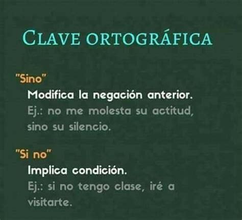 Sino y si no Palabras de ortografía Ortografía Palabras ortograficas