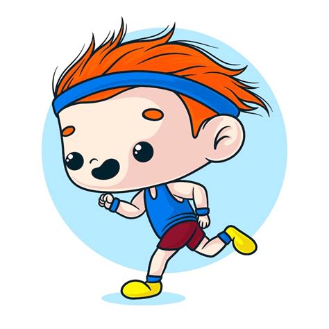 손으로 그린 실행 만화 그림 무료 벡터