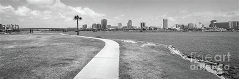 Long Beach Skyline Black And White Panorama Photo Photograph By Paul