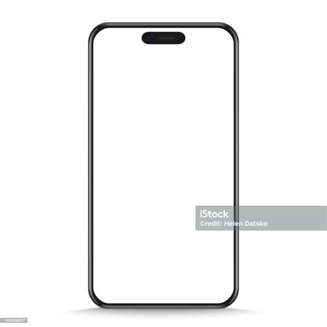 현실적인 스마트 폰 모형 흰색 배경에 고립 된 빈 화면이있는 휴대 전화 벡터 재고 로열티 무료 벡터 일러스트레이션 증권 시세 표시기 0명에 대한 스톡 벡터 아트 및 기타