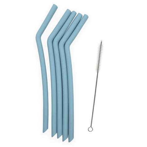 Smikkels Herbruikbare Siliconen Rietjes Xl Blauw Grote