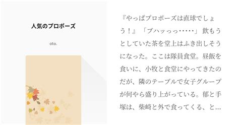 図書館戦争 堂上篤 人気のプロポーズ Otoの小説 Pixiv