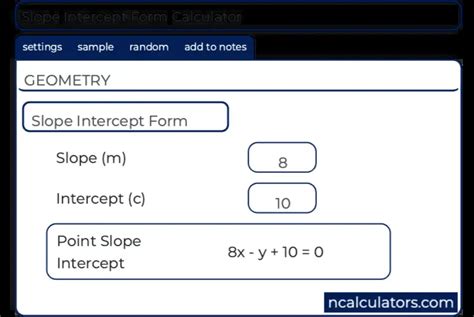 Slope Intercept Form Calculator