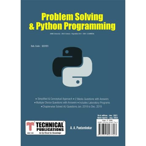 Problem Solving And Python Programming