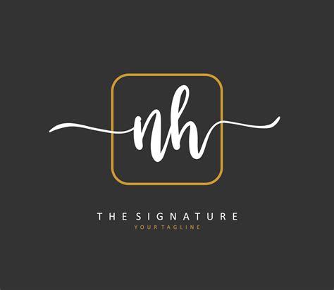 N H Nh Initial Letter Handwriting And Signature Logo A Concept Handwriting Initial Logo With