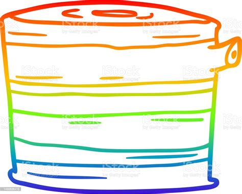 Dessin Au Trait Dégradé Arcenciel Dune Souche Darbre De Dessin Animé