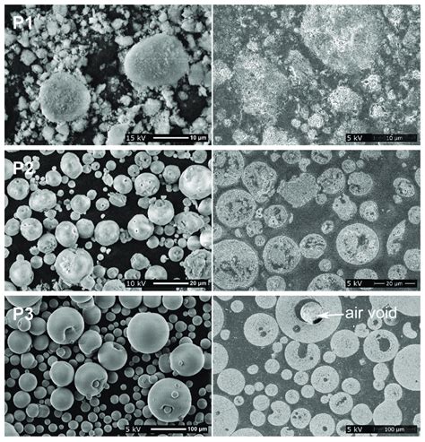 Particle Morphologies Of The Raw Powder P1 And The Spray Dried Powders