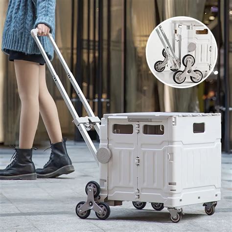 접이식 캠핑 트롤리 카트 휴대용 슈퍼마켓 쇼핑 음식 바구니 가정용 트롤리 자동차 75l