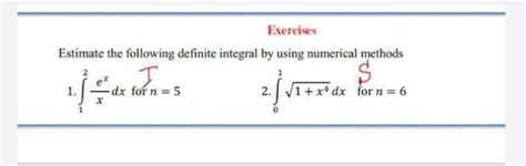 Solved Exercises ܕܙܘܕ Estimate the following definite Chegg